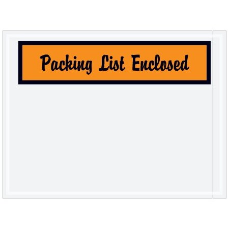 Bsc Preferred 4-1/2 x 6'' Orange Panel-Face Script ''Packing List Enclosed'' Envelopes, 1000PK ...